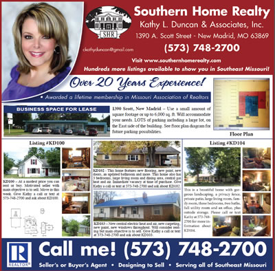 Southern Home Realty - New Madrid, Missouri real estate - Kathy L. Duncan